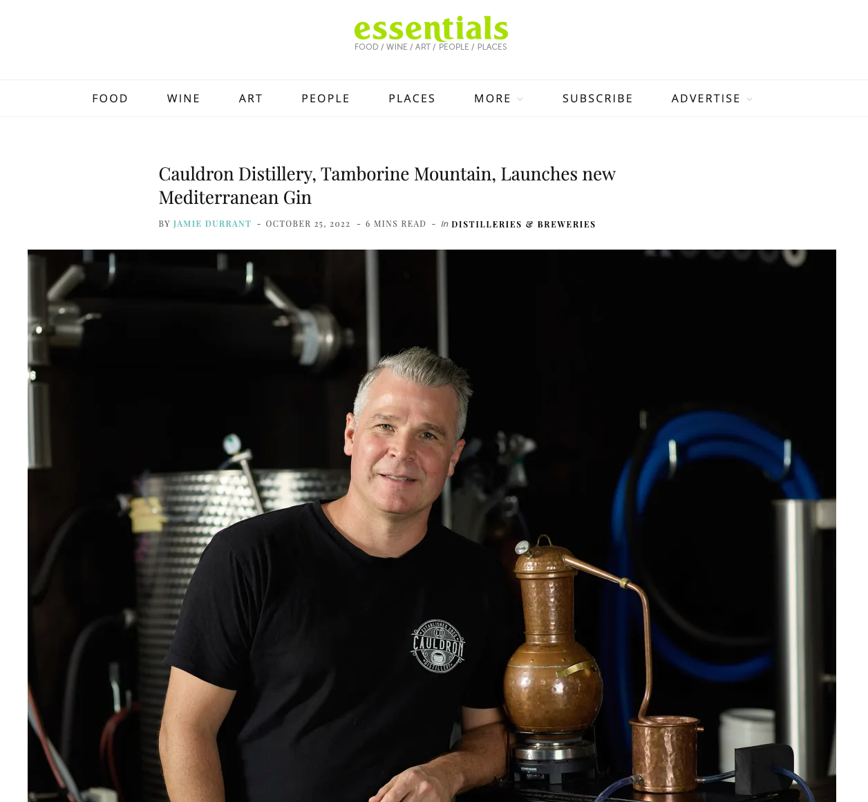 Essentials Magazine Article – Cauldron Distillery
